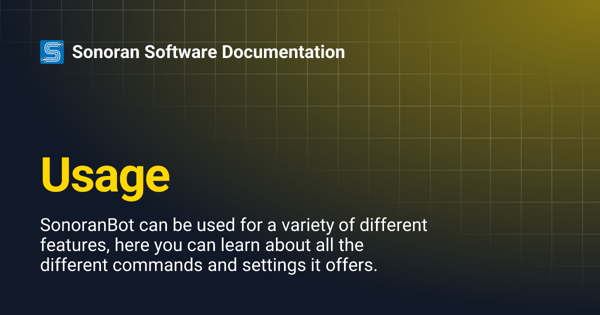 Usage | Bot | Sonoran Software Documentation