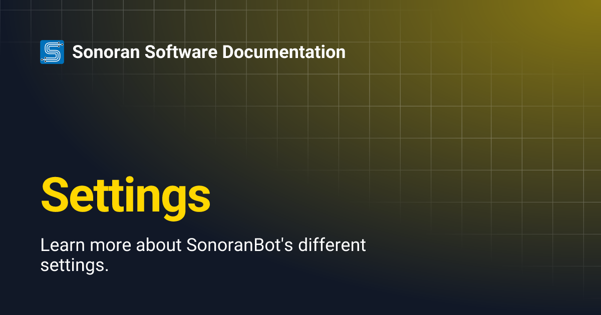 Settings | Bot | Sonoran Software Documentation
