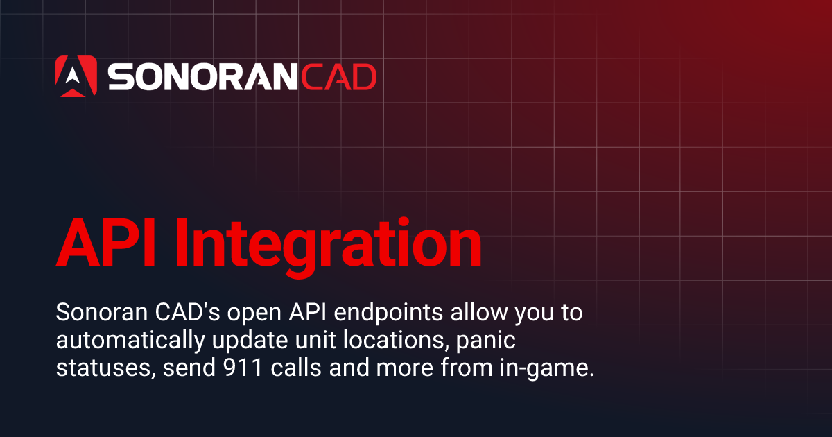 API Integration | CAD | Sonoran Software Documentation
