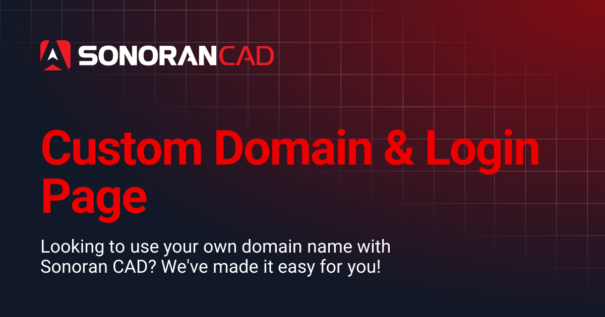Custom Domain & Login Page | CAD | Sonoran Software Documentation