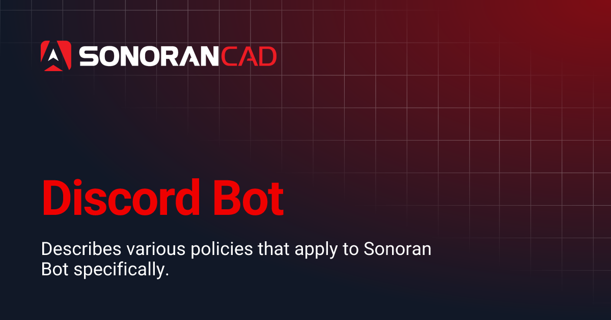 Discord Bot | CAD | Sonoran Software Documentation
