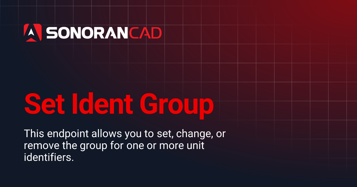 Set Ident Group | CAD | Sonoran Software Documentation