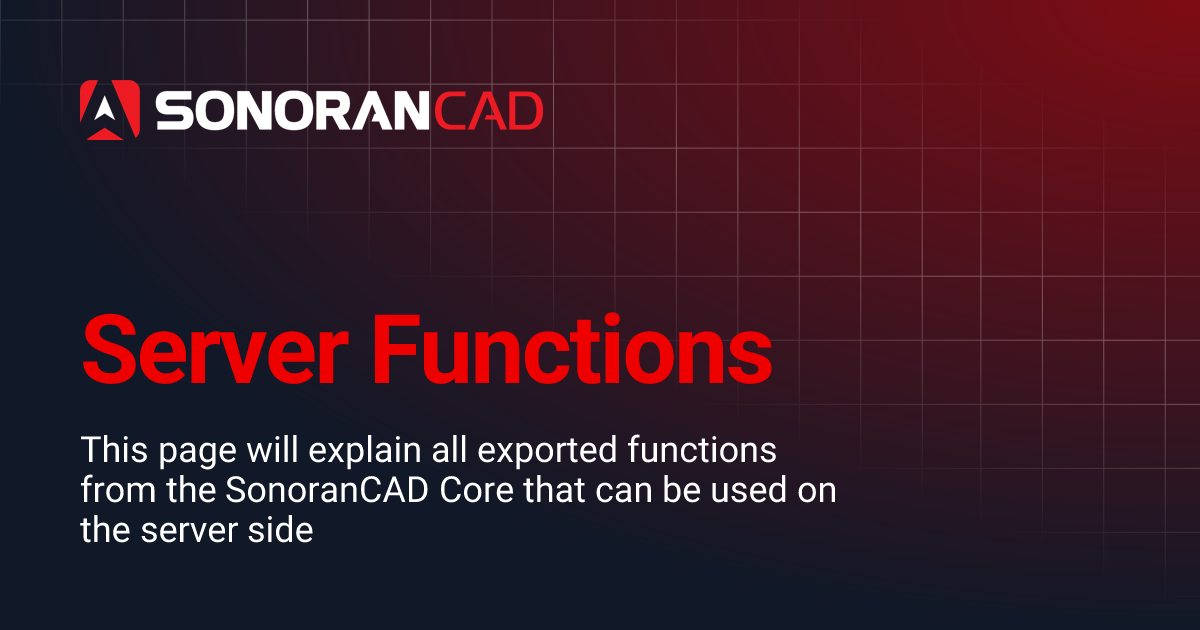 Server Functions | Sonoran Software Documentation