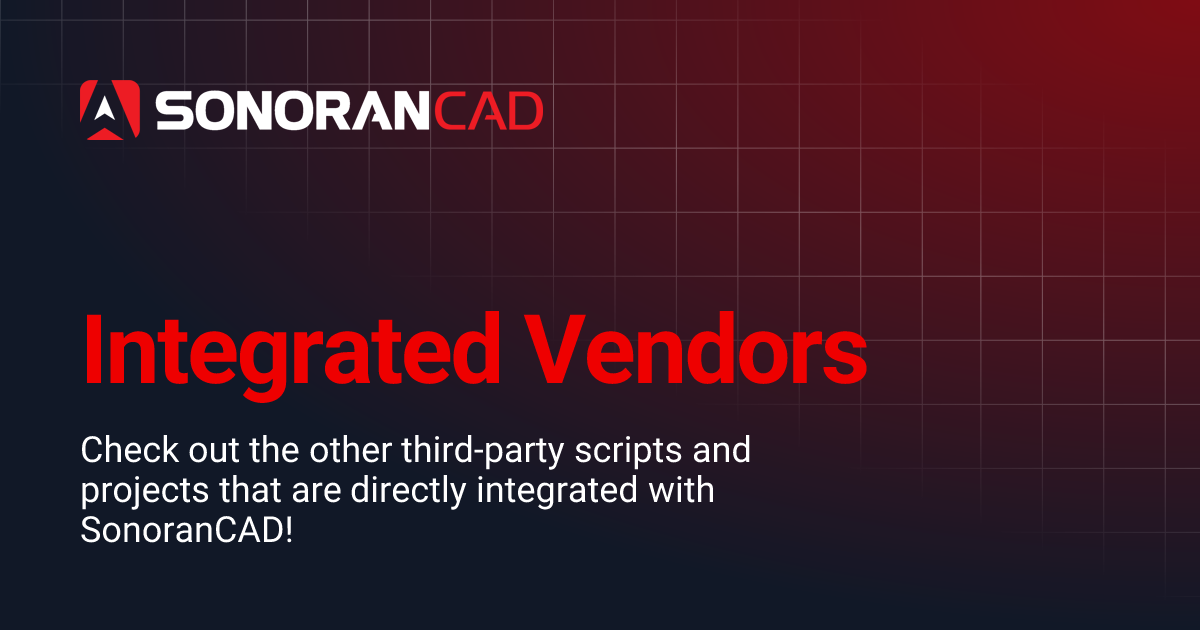 Integrated Vendors | CAD | Sonoran Software Documentation