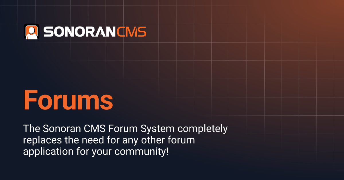 Forums | Sonoran Software Documentation