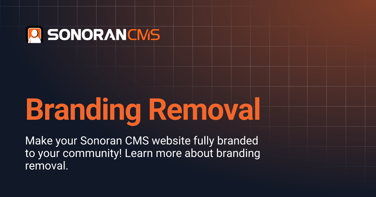 Branding Removal | CMS | Sonoran Software Documentation
