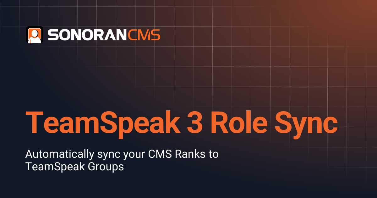 TeamSpeak 3 Role Sync | CMS | Sonoran Software Documentation