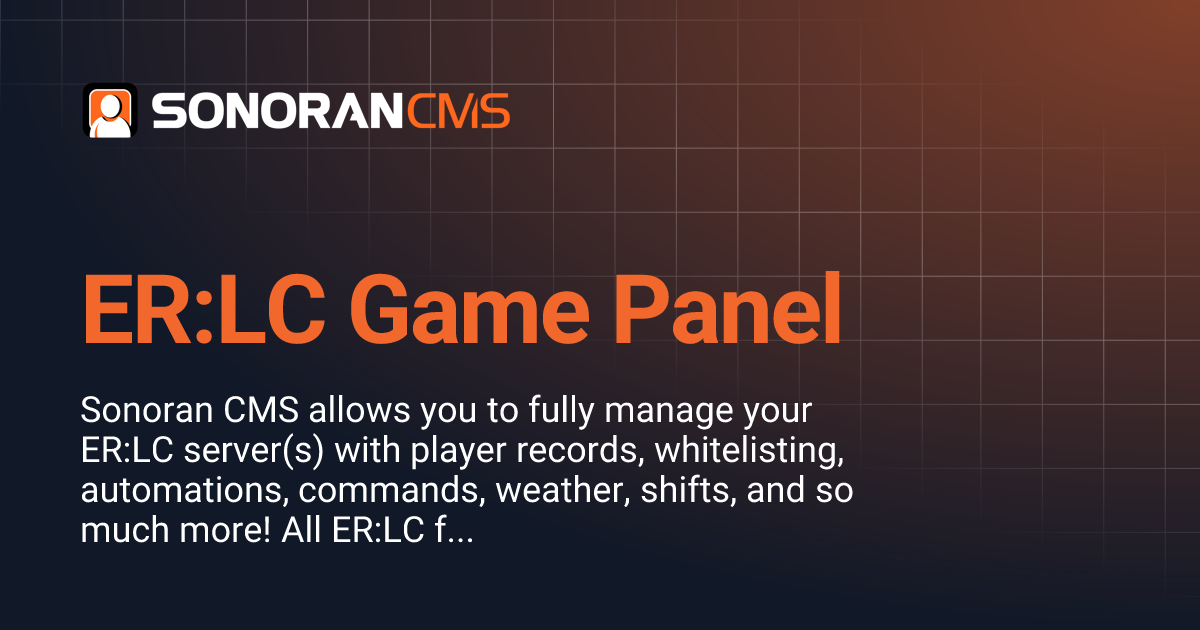 ER:LC Game Panel | CMS | Sonoran Software Documentation