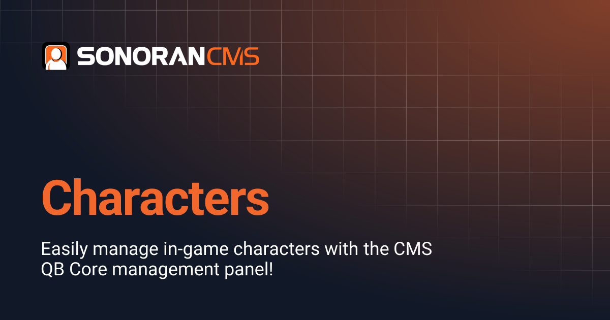 Characters | CMS | Sonoran Software Documentation
