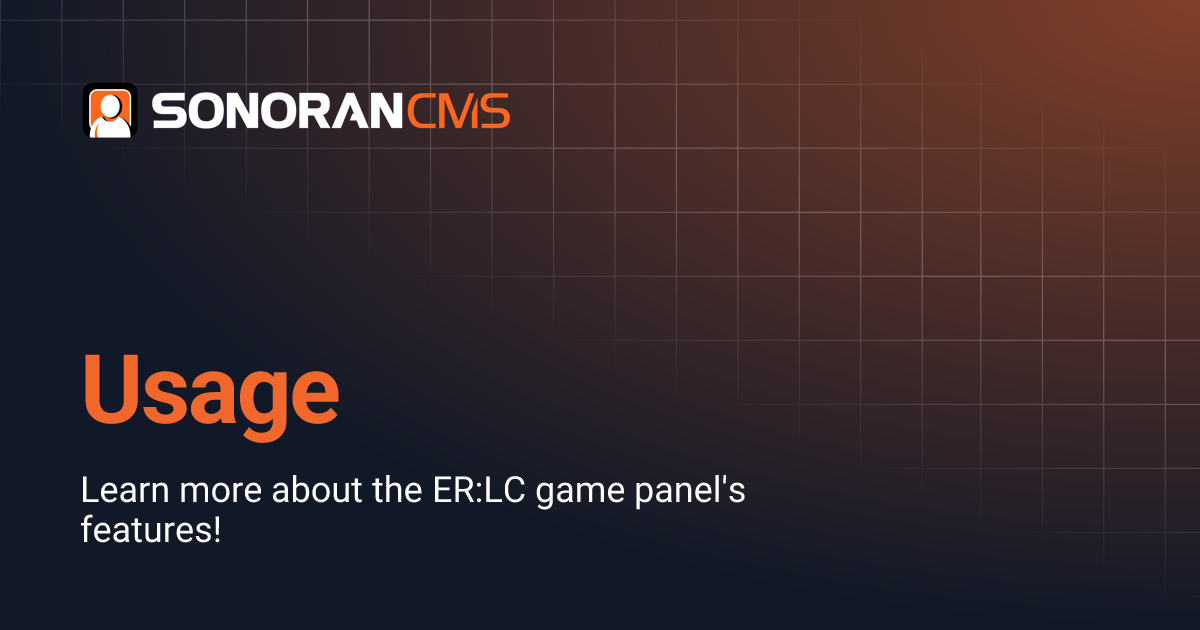 Usage | Sonoran Software Documentation