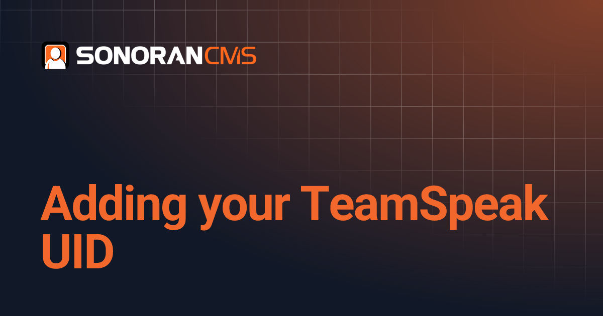 Adding your TeamSpeak UID | CMS | Sonoran Software Documentation