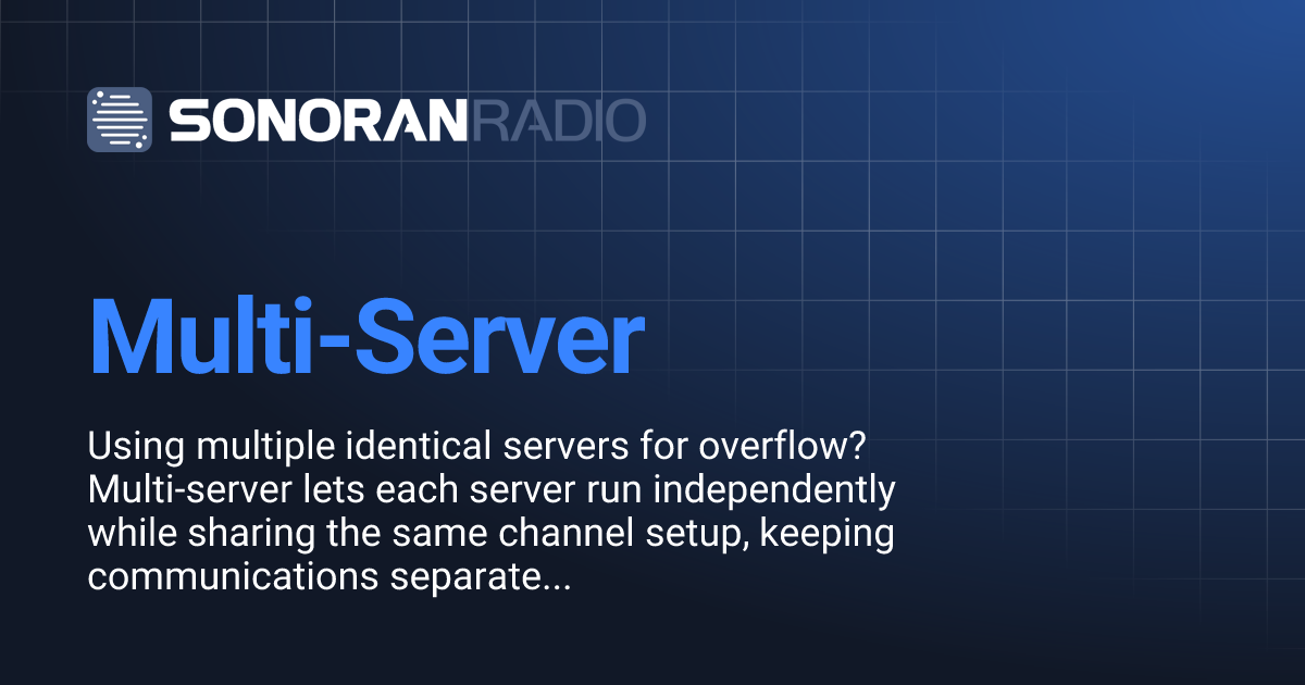Multi-Server | Radio | Sonoran Software Documentation