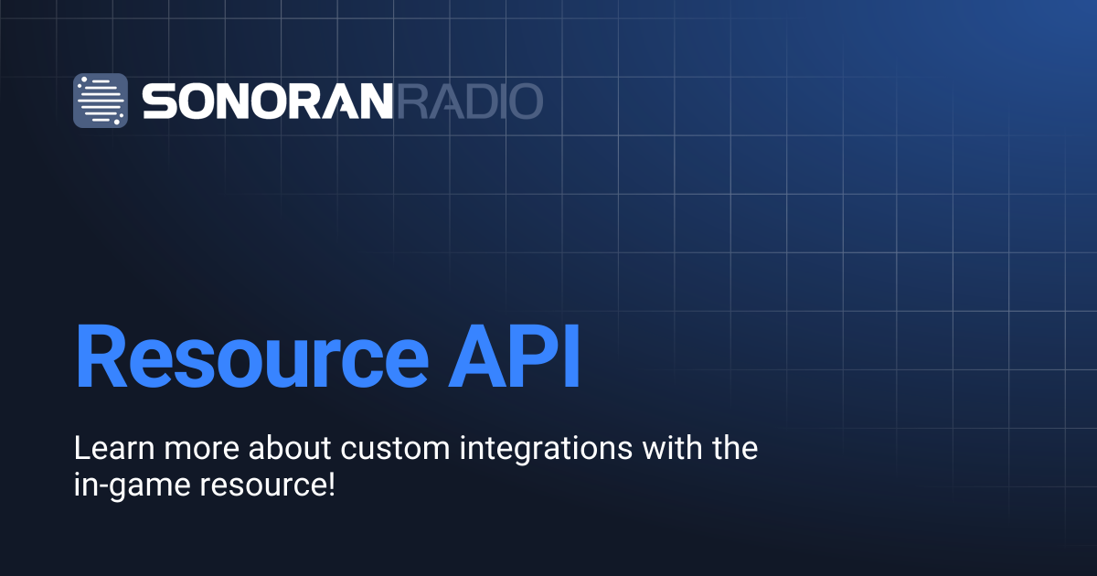 Resource API | Radio | Sonoran Software Documentation