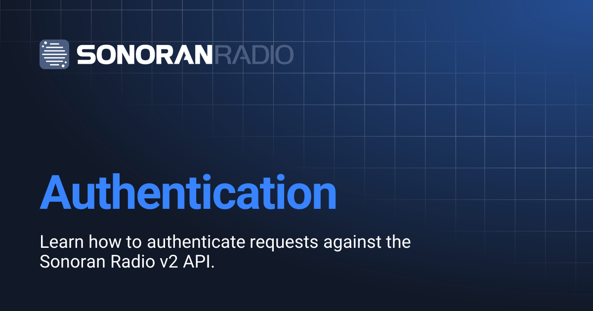 Authentication | Radio | Sonoran Software Documentation