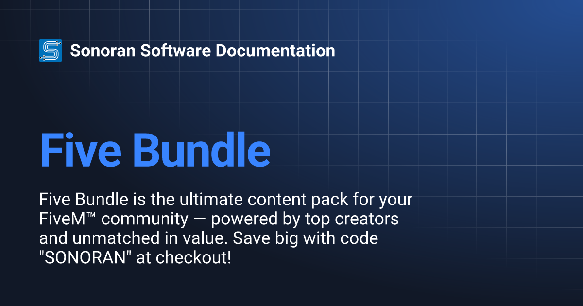 Five Bundle | Sonoran Software Documentation
