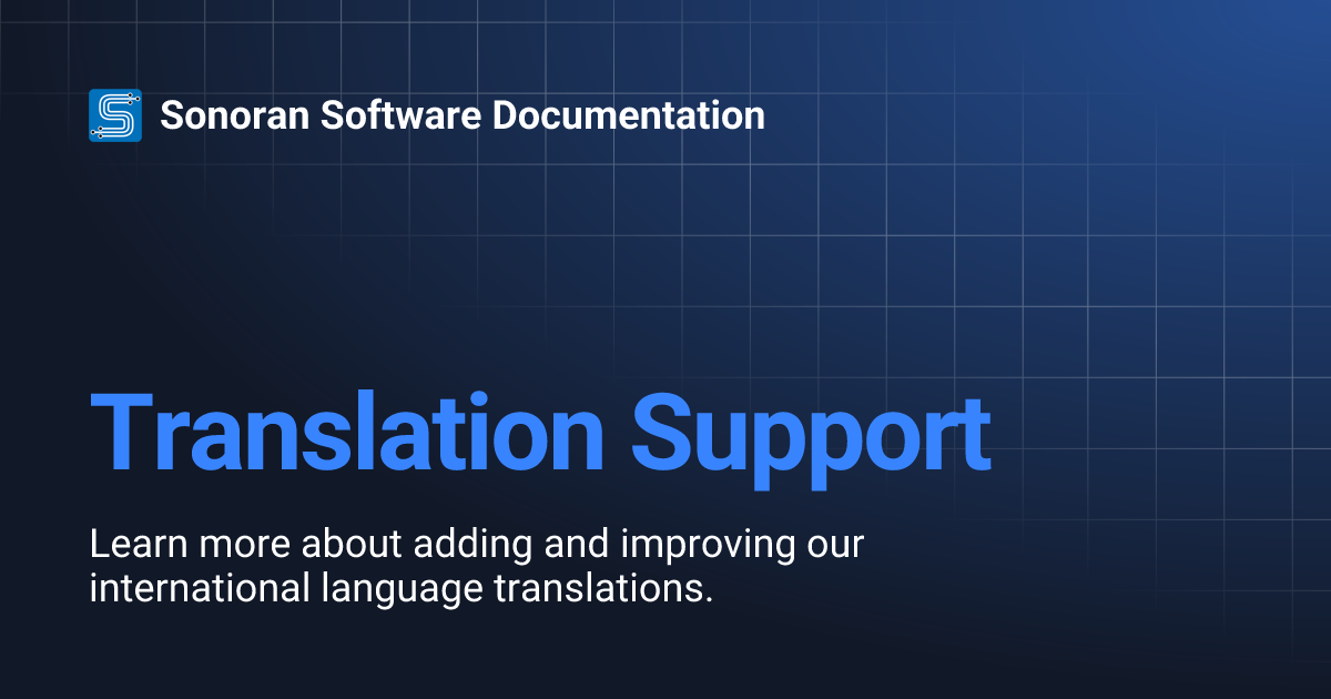 Translation Support | Sonoran Software Documentation